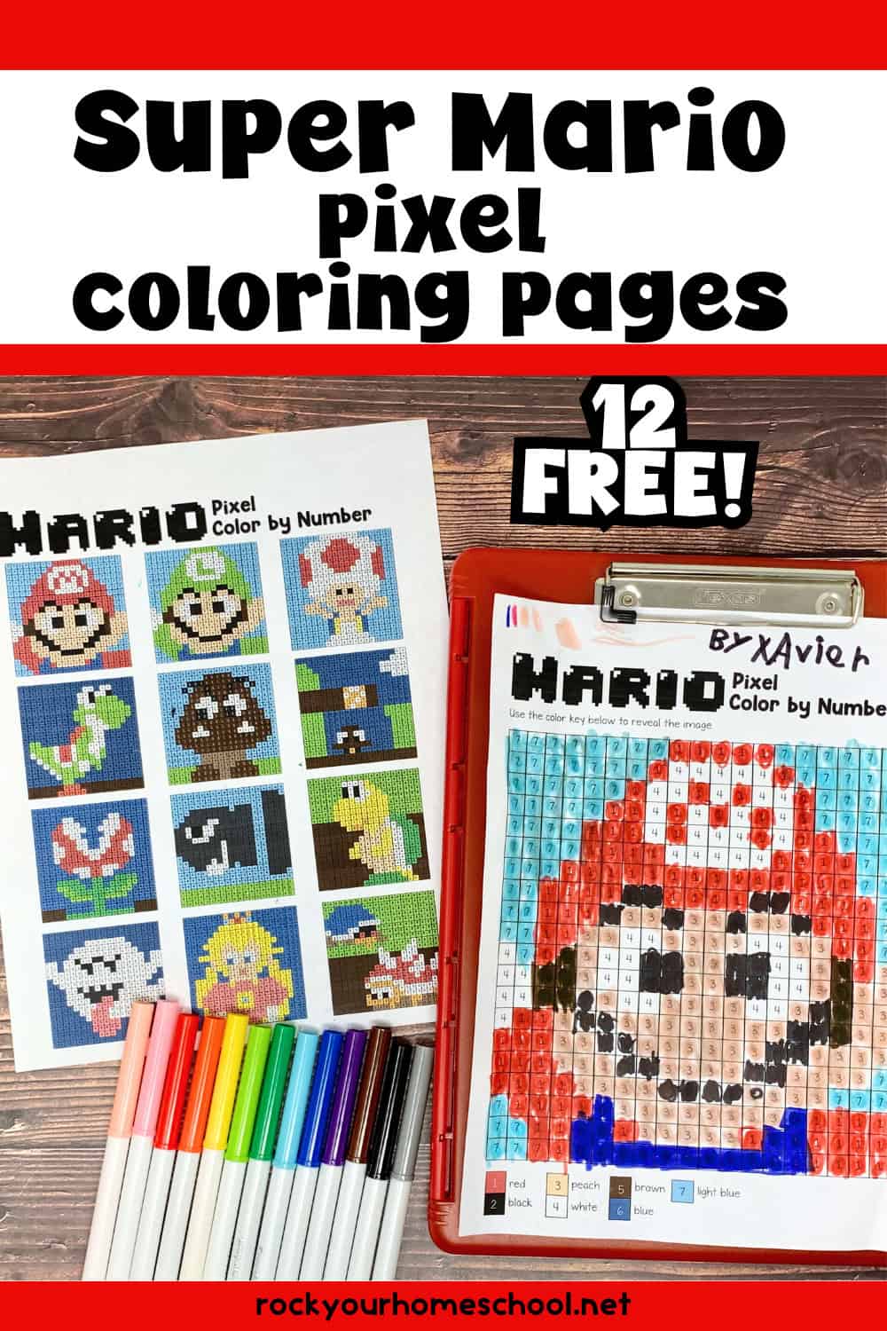Super Mario Pixel Coloring Pages For Fantastic Fun (12 Free) - Rock ...