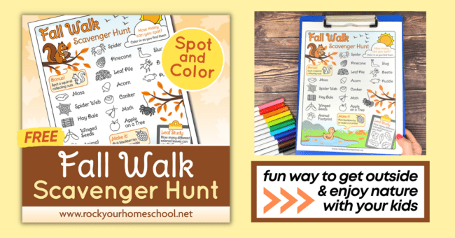 Fall Walk Scavenger Hunt for Kids for A Free & Fun Activity