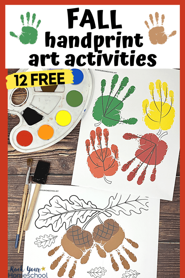 Fall Handprint Art for Fantastic Seasonal Fun (12 Free Printables)