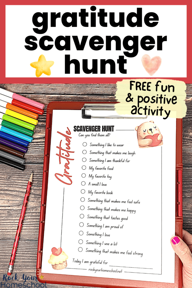 Gratitude Scavenger Hunt: Fun Way For Kids To Be Thankful (Free)