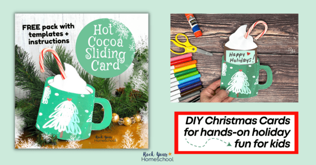 DIY Christmas Cards for Kids: Cute Hot Cocoa Mugs (Free Set) - Rock ...