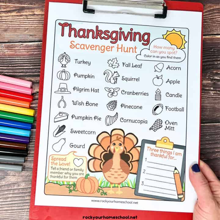 Thanksgiving Scavenger Hunt for Kids (Free) - Rock Your Homeschool