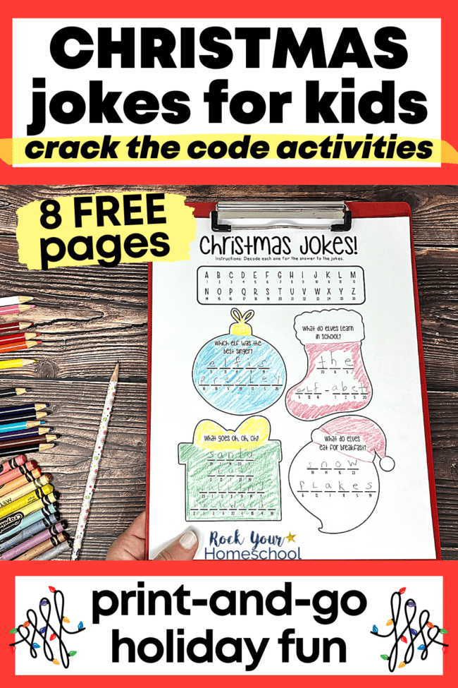 Christmas Jokes for Kids: 8 Free Crack the Code Activities