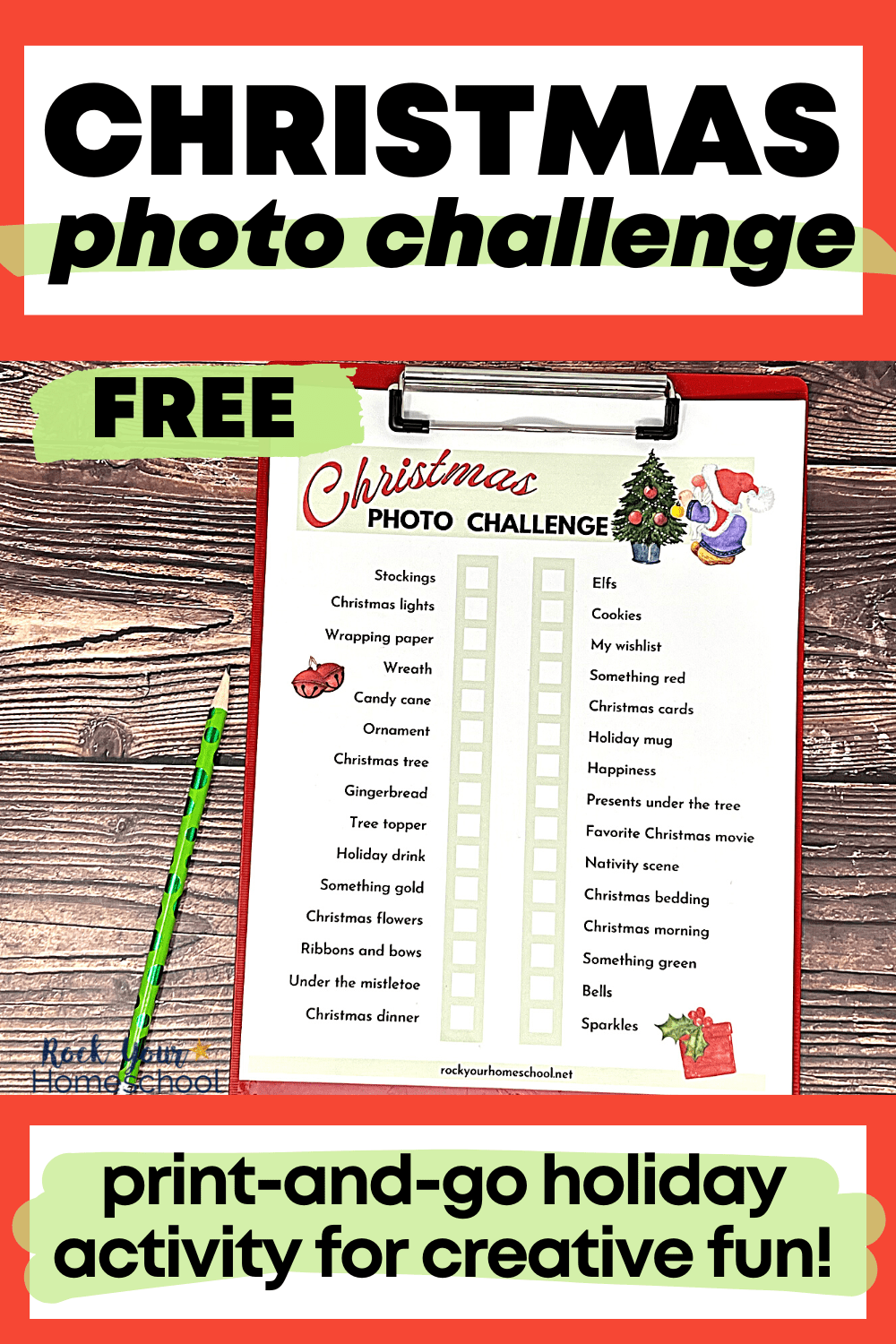 Christmas Photo Challenge for Fun Holiday Activity (Free 30 Day)