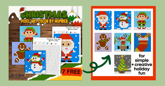 Christmas Pixel Art Activities for Creative Holiday Fun (7 Free)