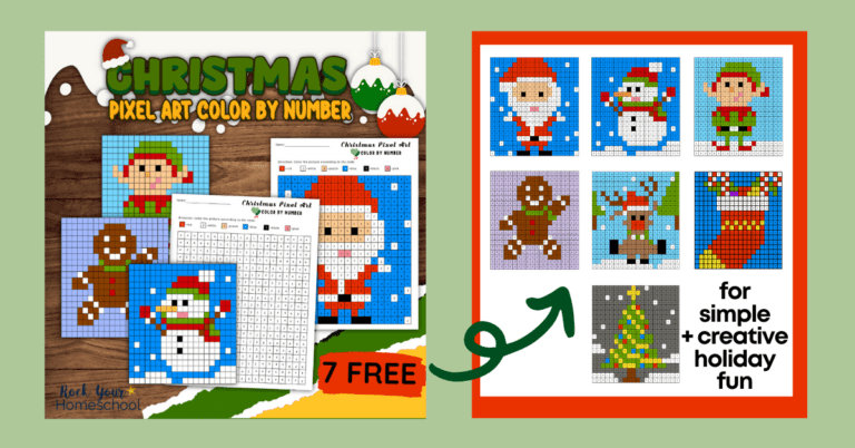 Christmas Pixel Art Activities for Creative Holiday Fun (7 Free) - Rock ...