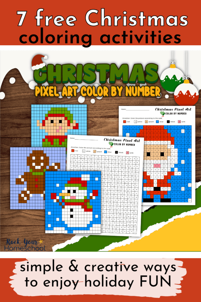 Christmas Pixel Art Activities for Creative Holiday Fun (7 Free)