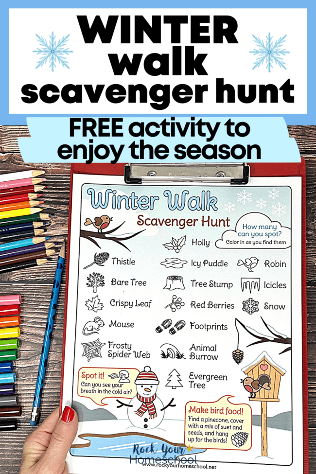 Winter Walk Scavenger Hunt for Kids for Seasonal Fun (Free)