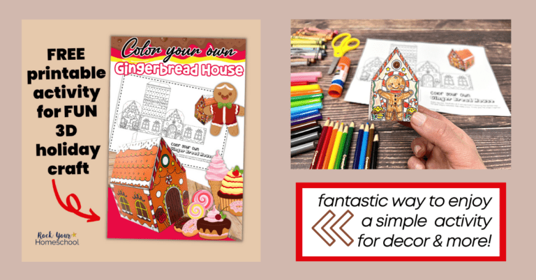 Gingerbread House Coloring Page for 3D DIY Holiday Fun (Free) - Rock ...