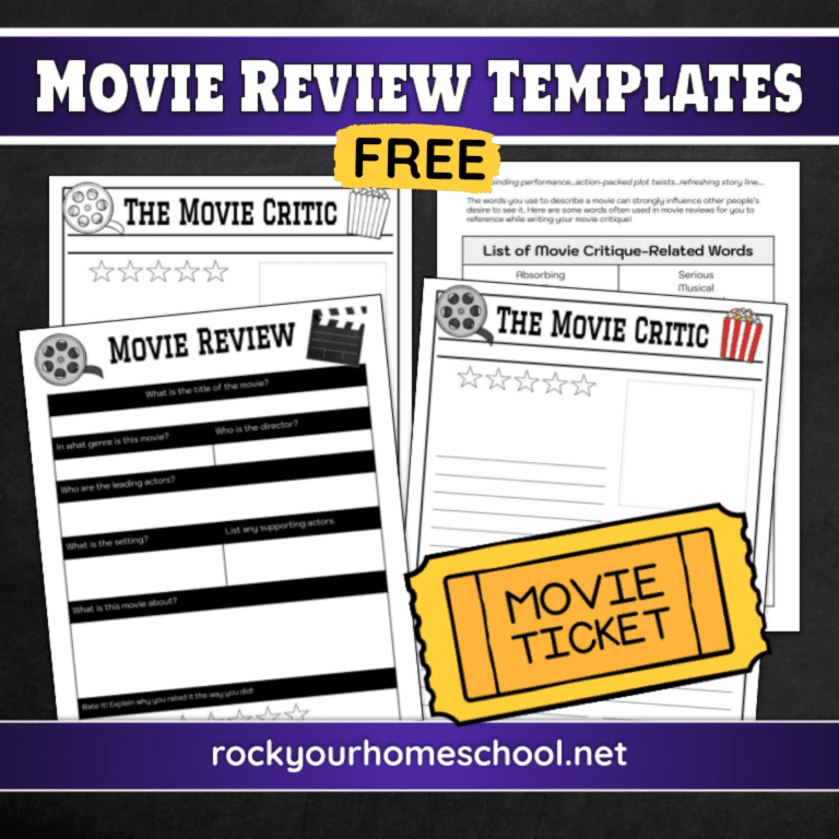 Free Printable Movie Review Template for Writing Fun for Kids