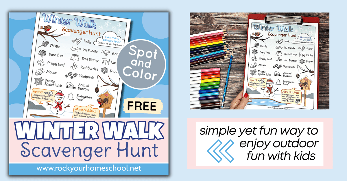 Winter Walk Scavenger Hunt for Kids for Seasonal Fun (Free)