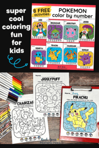 Pokemon Color by Number Activities: Super Fun for Kids (8 Free)