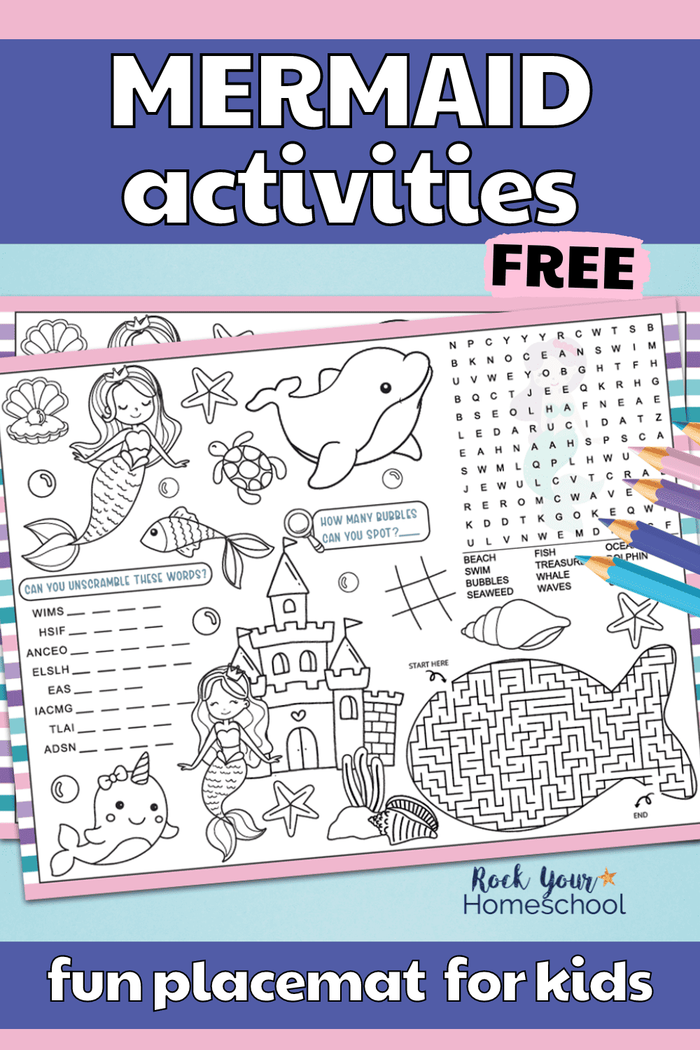 Mermaid Activities for Kids (Free Printable)- Rock Your Homeschool