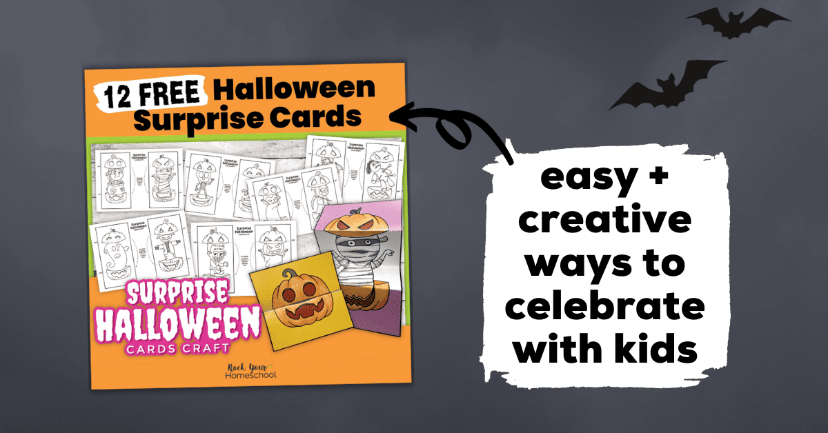 Printable Halloween Cards: Coloring Fun with Cute Surprise (Free)