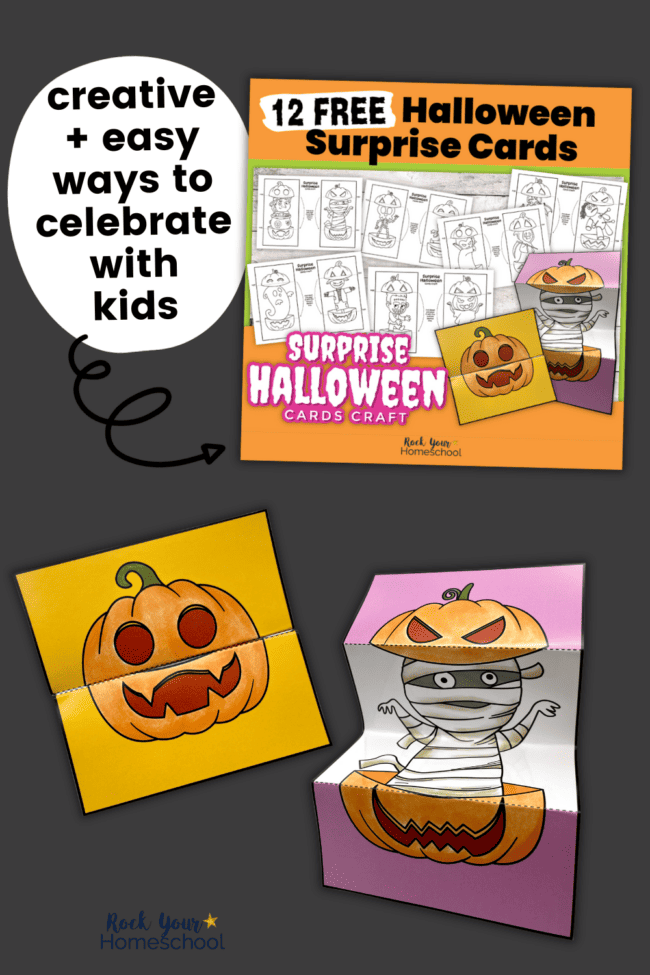 Printable Halloween Cards: Coloring Fun with Cute Surprise (Free ...