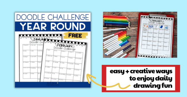 Printable Doodle Challenge to Enjoy a Year of Drawing Fun (Free)