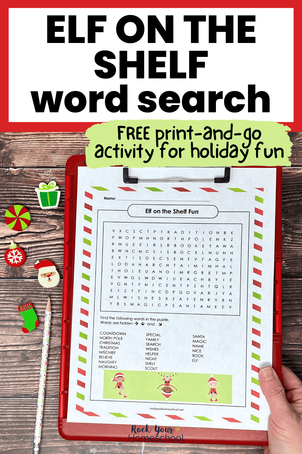 Elf on the Shelf Word Search (Free Printable Christmas Activity)
