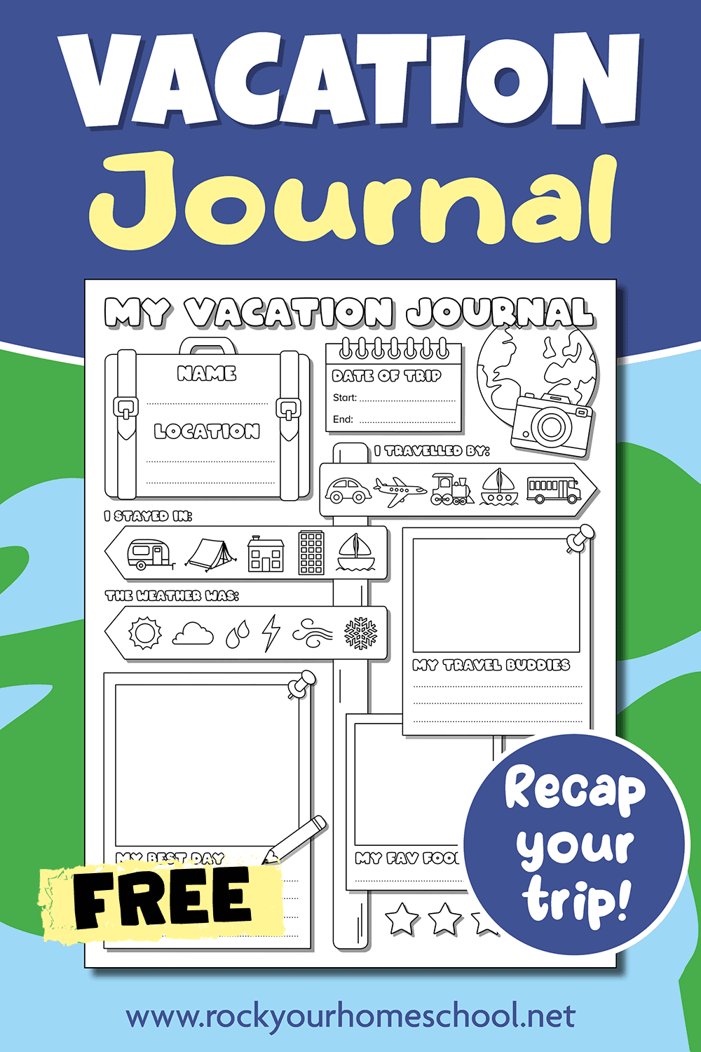Travel Journal for Kids: Fun Ways to Boost Your Vacation (2 Free)