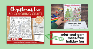 3D Christmas Craft for DIY Coloring Fun (Free Printable) - Rock Your ...