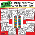 Chinese New Year Color by Number Pages for Kids (Free)