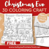 3D Christmas Craft for DIY Coloring Fun (Free Printable)