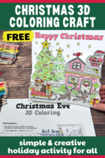 3D Christmas Craft for DIY Coloring Fun (Free Printable)