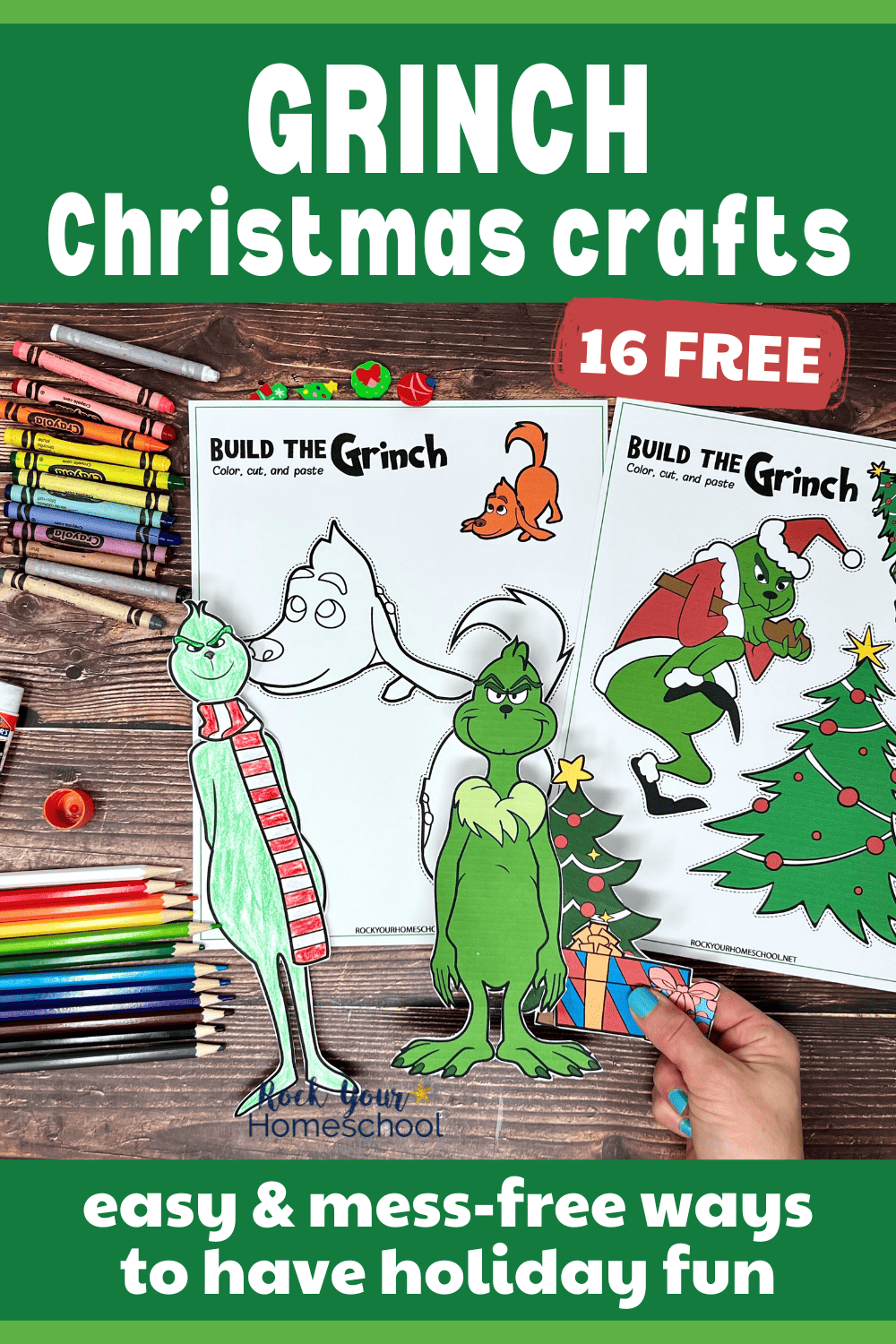 Printable Grinch Christmas Crafts: How to Make & Enjoy (16 Free)- Rock ...