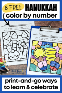 Hanukkah Color by Number Printable Pages (8 Free)