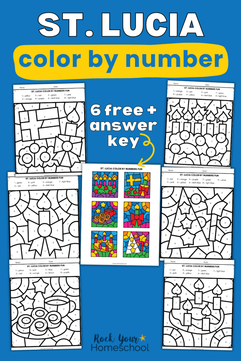 St. Lucia Color By Number Printable Pages (6 Free)