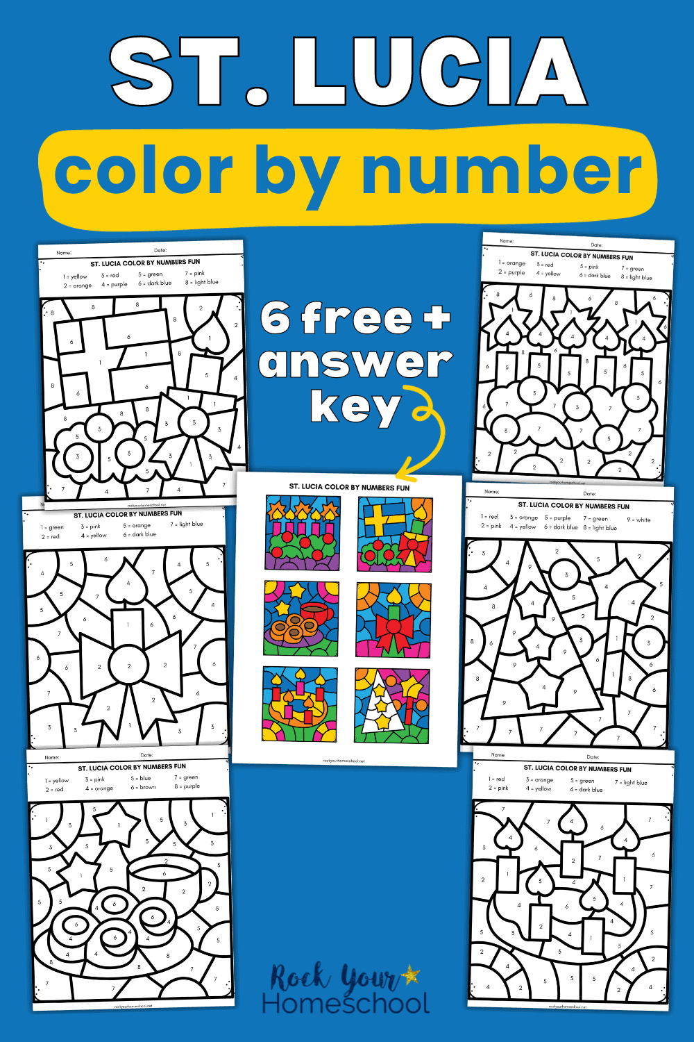 St. Lucia Color By Number Printable Pages (6 Free)