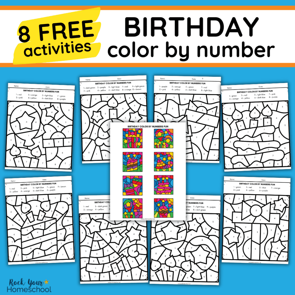 Birthday Color by Number Activities - Rock Your Homeschool