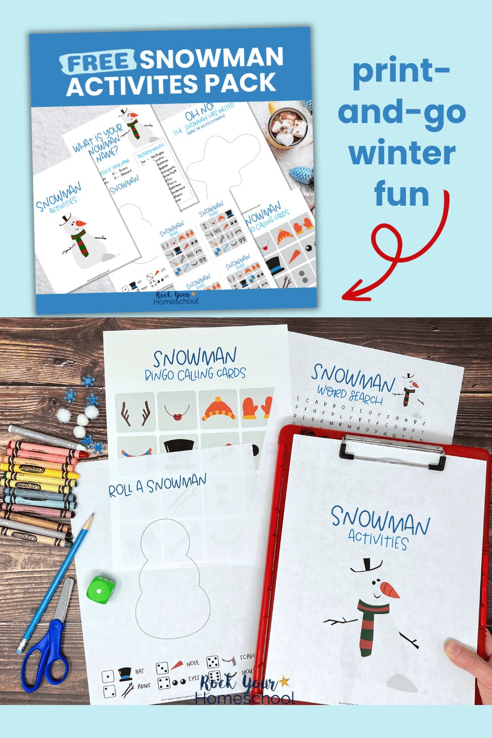 Snowman Activities for Kids: 5 Free Snowman Printables - Rock Your ...
