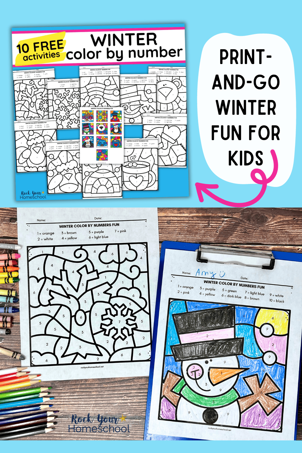 Winter Color By Number Printables for Seasonal Fun (10 Free)