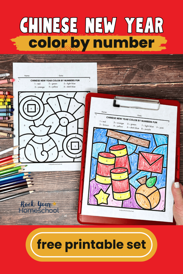 Chinese New Year Color by Number Pages for Kids (Free)