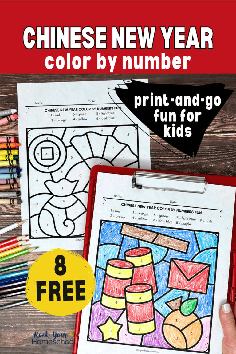 Chinese New Year Color by Number Pages for Kids (Free)