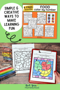Food Color by Number Worksheets for Fun with Kids (Free)