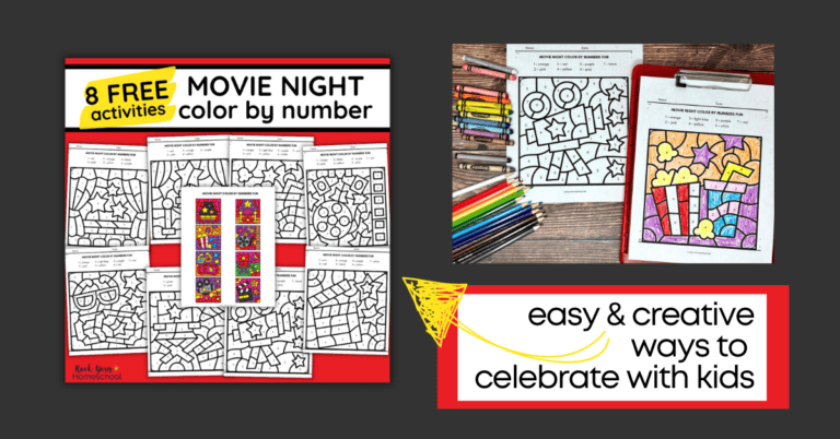 Movie Night Printables: Fun Color by Number Activities (Free)