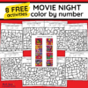 Movie Night Color by Number Activities - Rock Your Homeschool