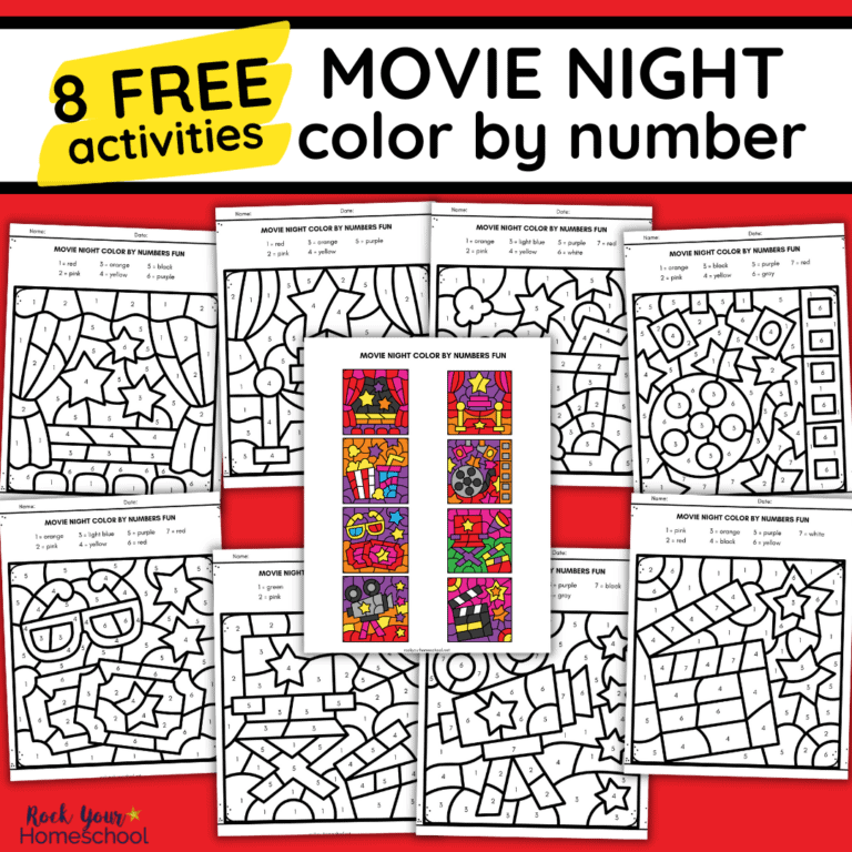 Movie Night Color by Number Activities - Rock Your Homeschool