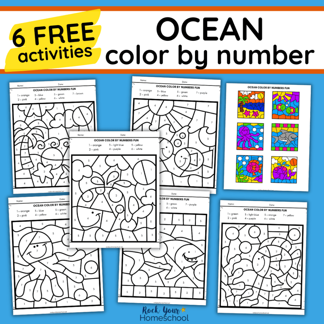 Ocean Color by Number Activities - Rock Your Homeschool