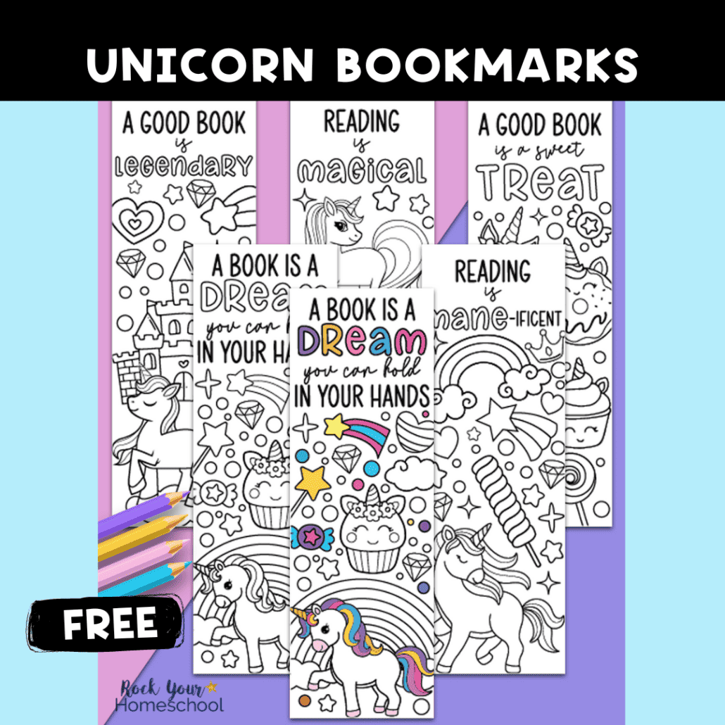 Unicorn Bookmarks to Color for Reading Fun with Kids (Free) - Rock Your ...