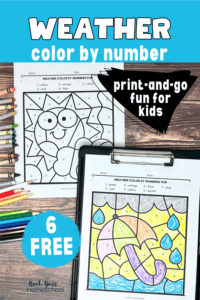 Weather Color by Number Worksheets for Kids (8 Free) - Rock Your Homeschool