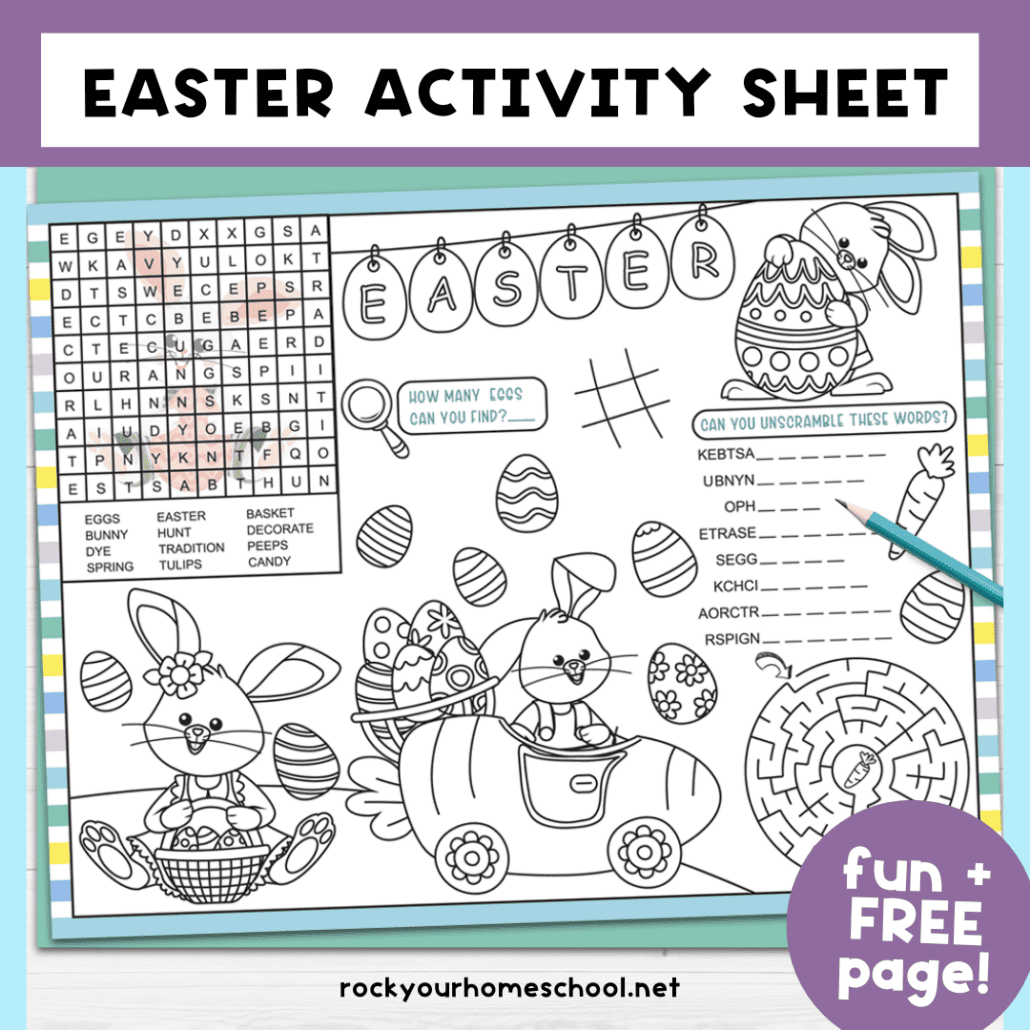 Easter Activity Sheet - Rock Your Homeschool