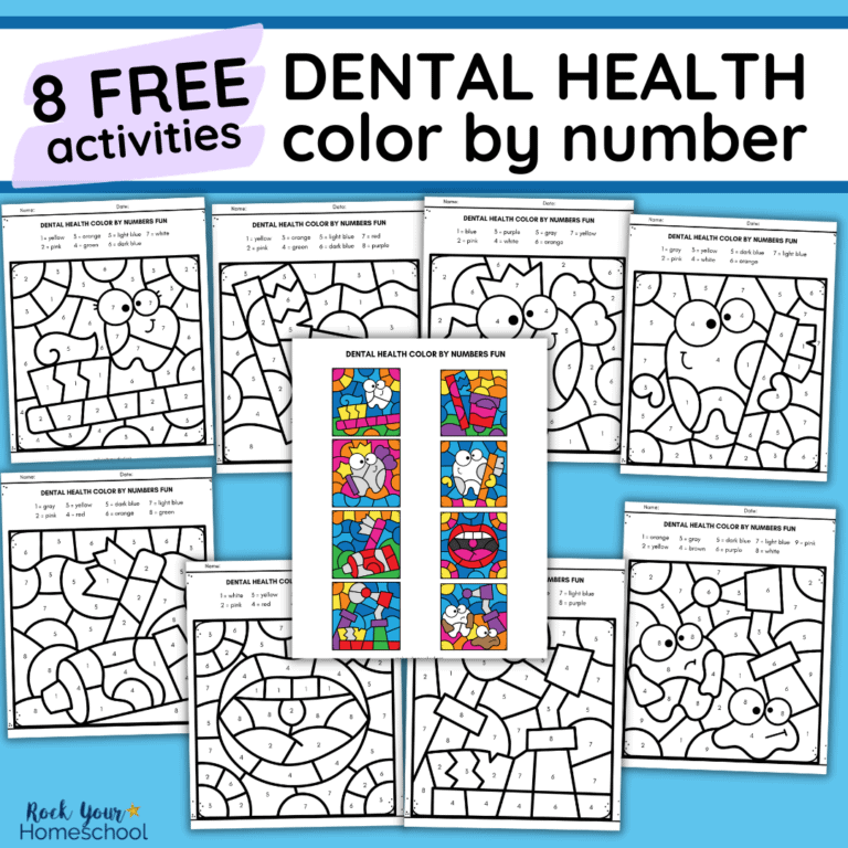 Dental Health Color by Number Activities - Rock Your Homeschool