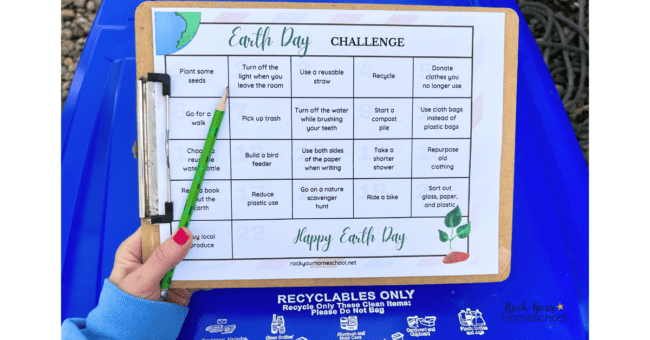 Earth Day Challenge for Kids: Free Chart to Make It Fun