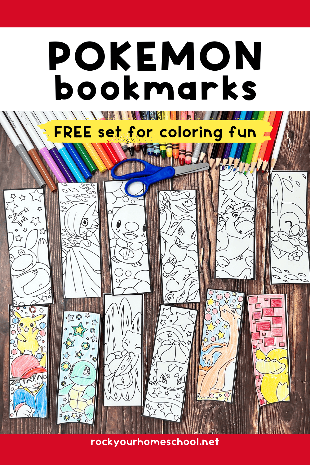 Pokemon Bookmarks to Color for Easy Fun with Kids (Free)- Rock Your ...