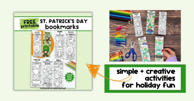 St. Patrick's Day Bookmarks to Color for Holiday Fun (Free) - Rock Your ...