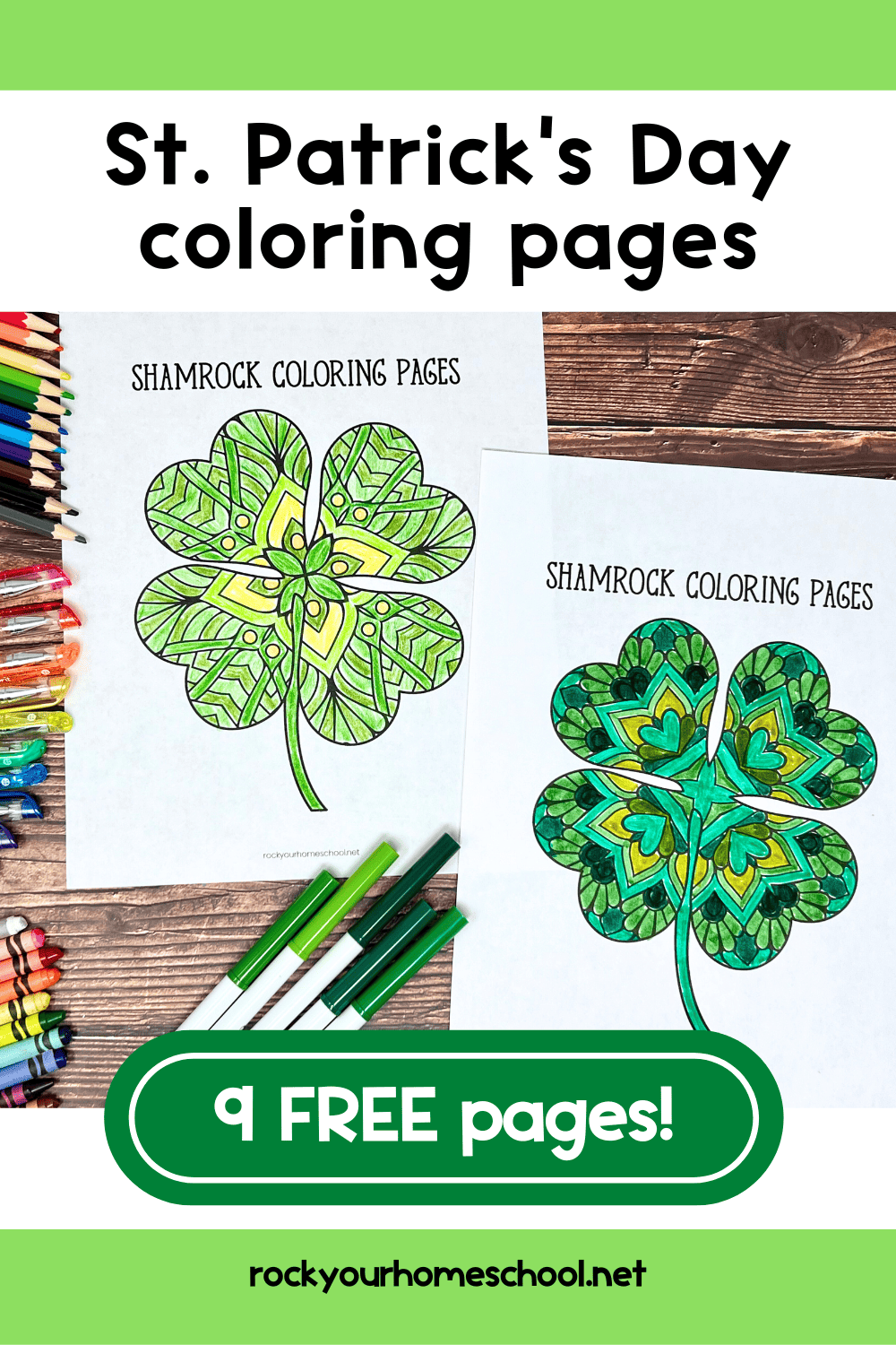 Shamrock Coloring Pages for Adults and Older Kids (9 Free)- Rock Your ...