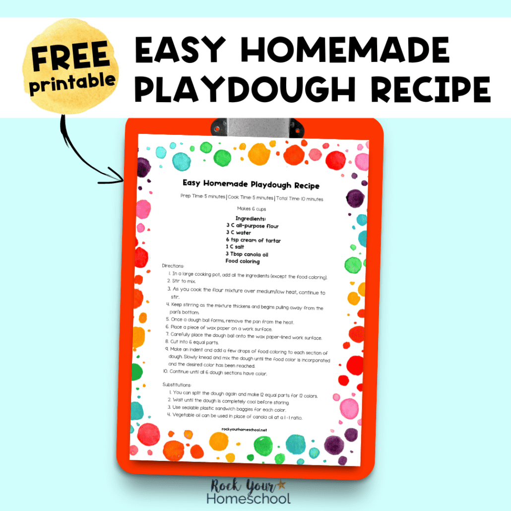 Easy Homemade Playdough: How to Make & Free Printable Recipe