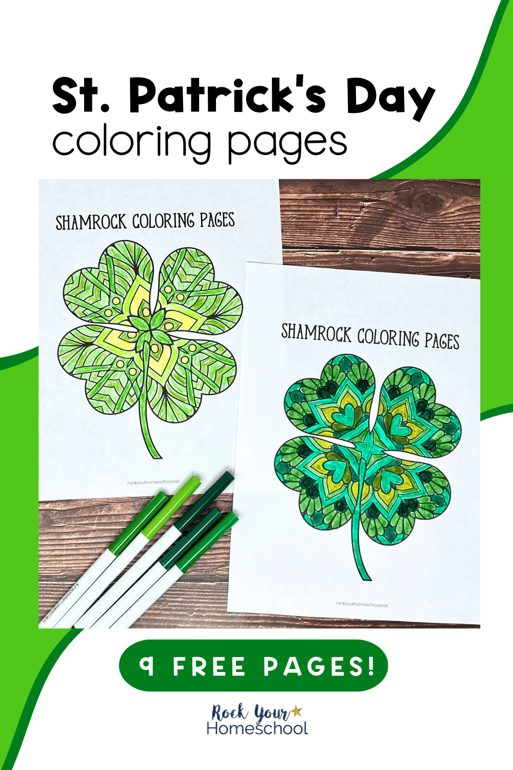Shamrock Coloring Pages for Adults and Older Kids (9 Free)- Rock Your ...